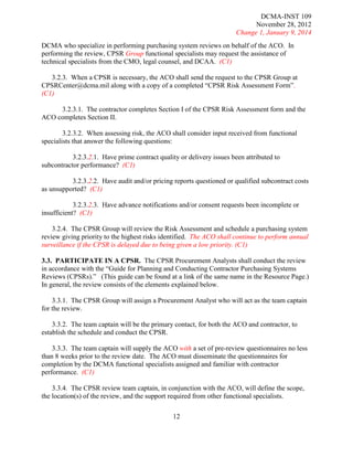 DCMA-CPSR Requirement INST-109 | PDF