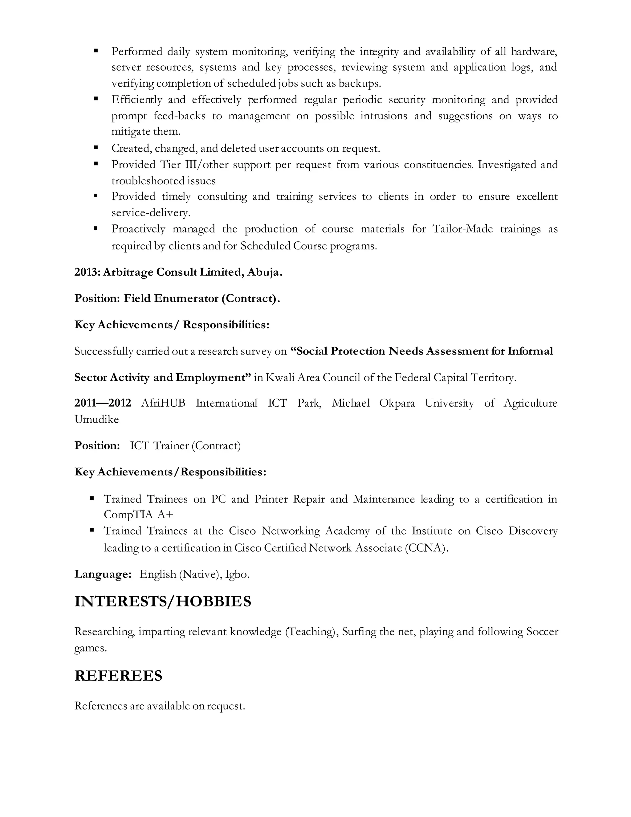 Udency CV Original | DOCX | Computer Software and Applications | Computing