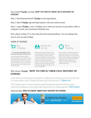 HOW TO CHECK VIBER CHAT HISTORY OF OTHERS | PDF