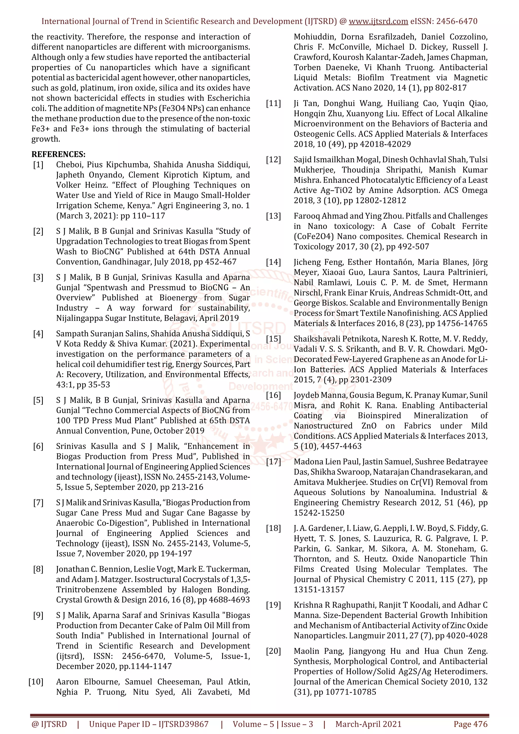 Optimisation of Biogas Production using Nanotechnology | PDF