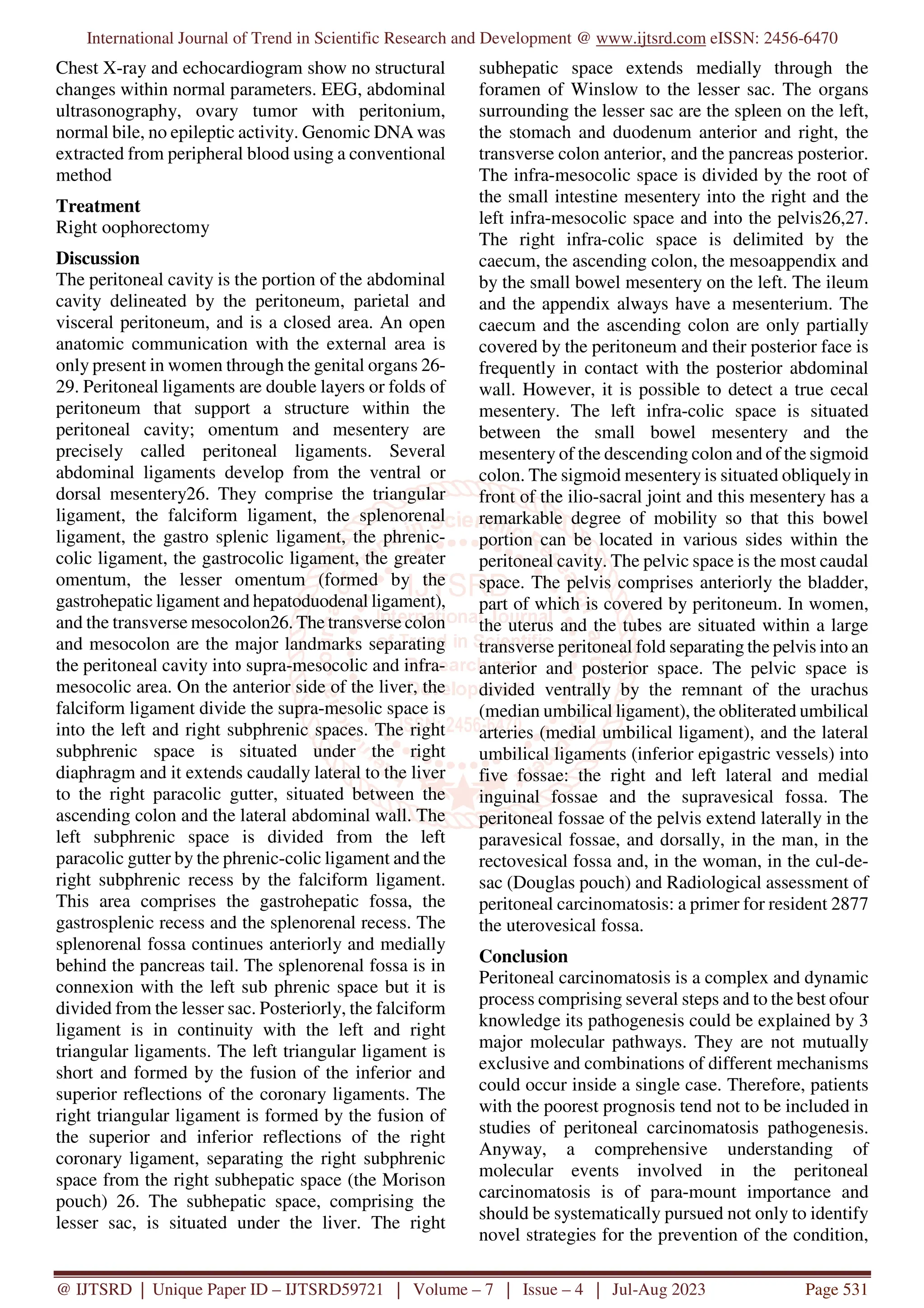 Peritoneal Carcinomatosis A Case Report | PDF