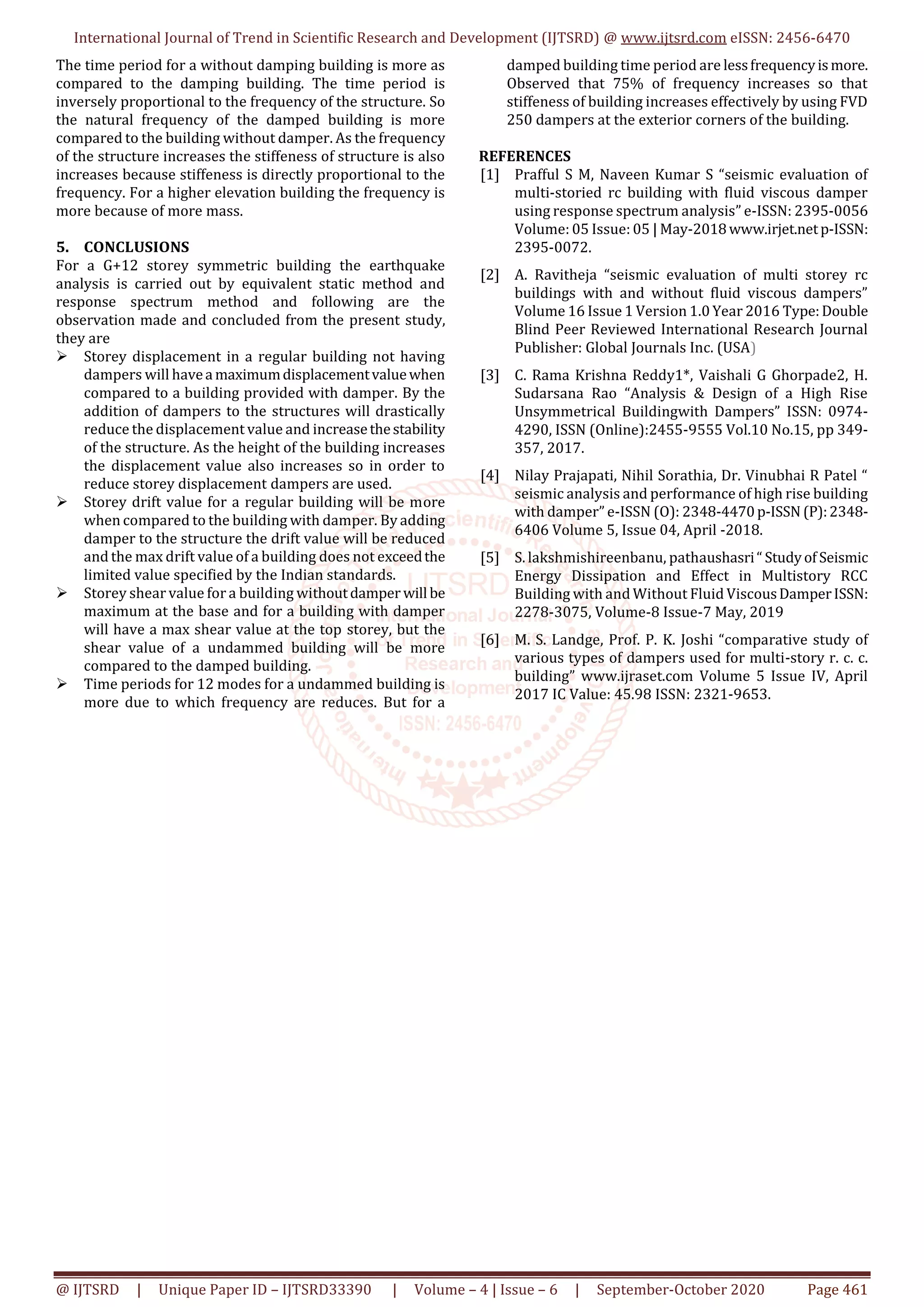 Seismic Analysis of Multi Storey RC Building with and Without Fluid Viscous Damper | PDF