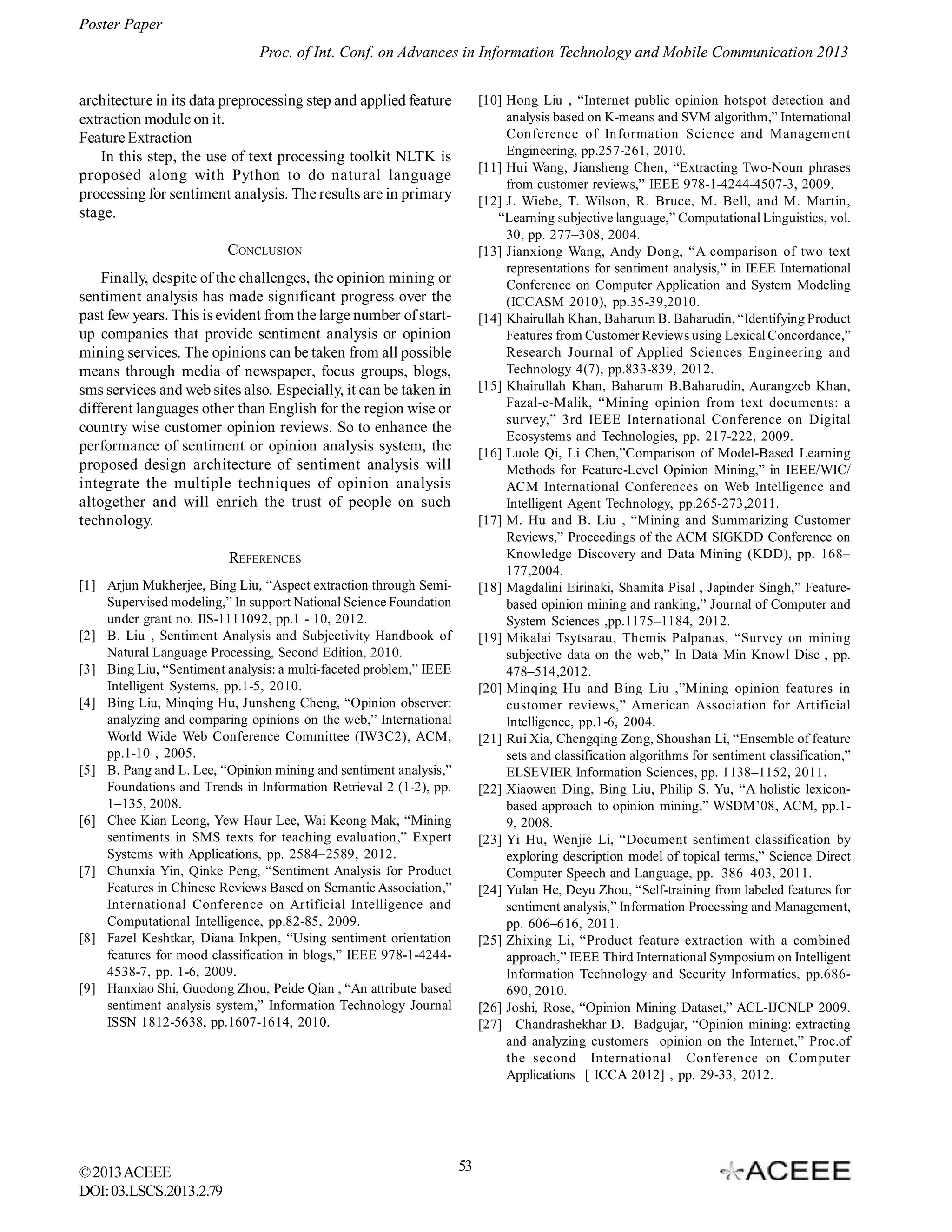 Design of Automated Sentiment or Opinion Discovery System to Enhance Its Performance | PDF ...