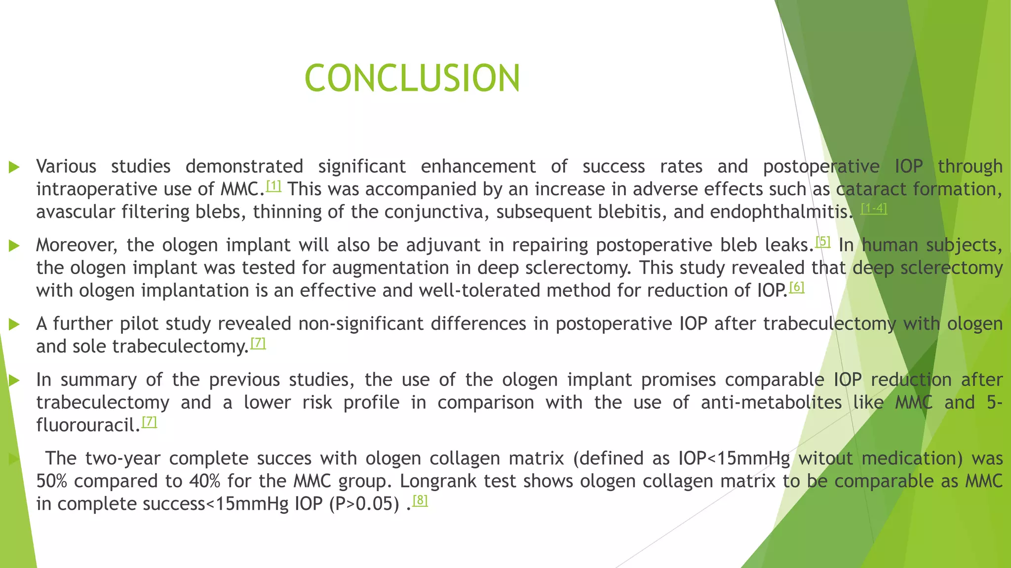 Ologen Implant-Replacing Mmc In Trabeculectomy | PPTX