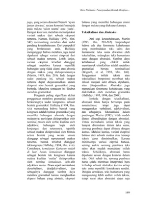 Penerjemahan Bentuk Metafora Gramatikal sebagai Indikator Kesulitan ...