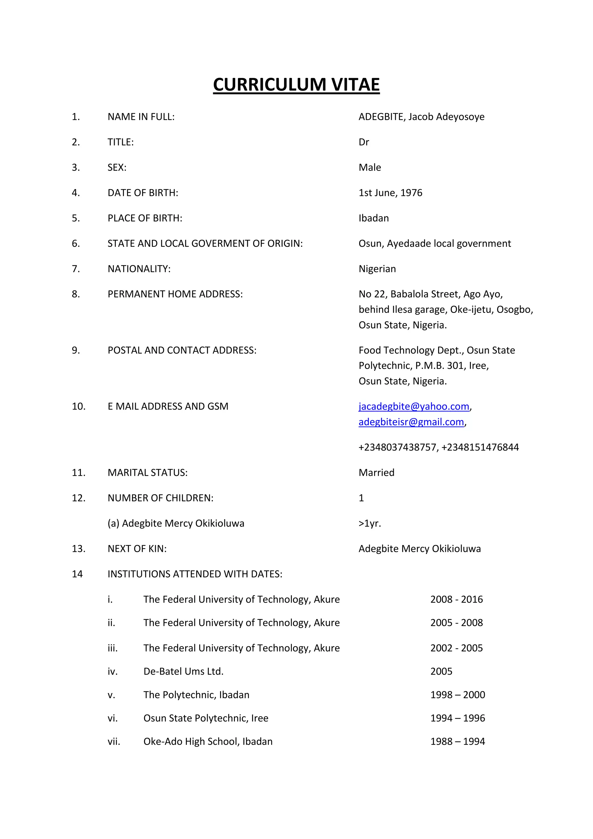 PDF CV FOR OSU | PDF