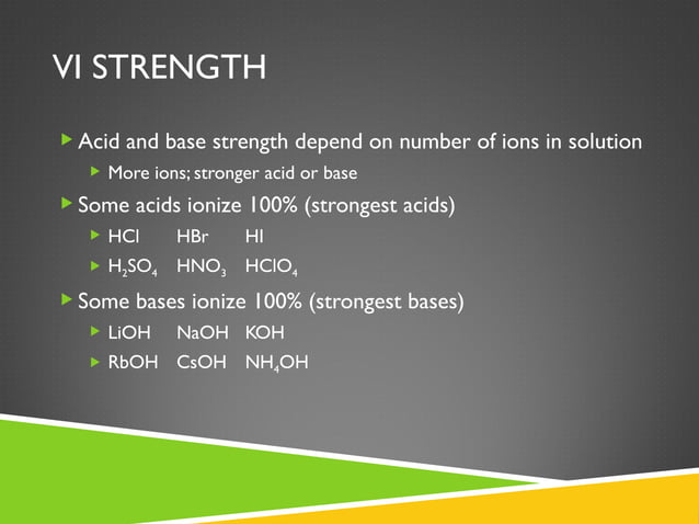 Ions in solution, acids bases and salts. | PPT