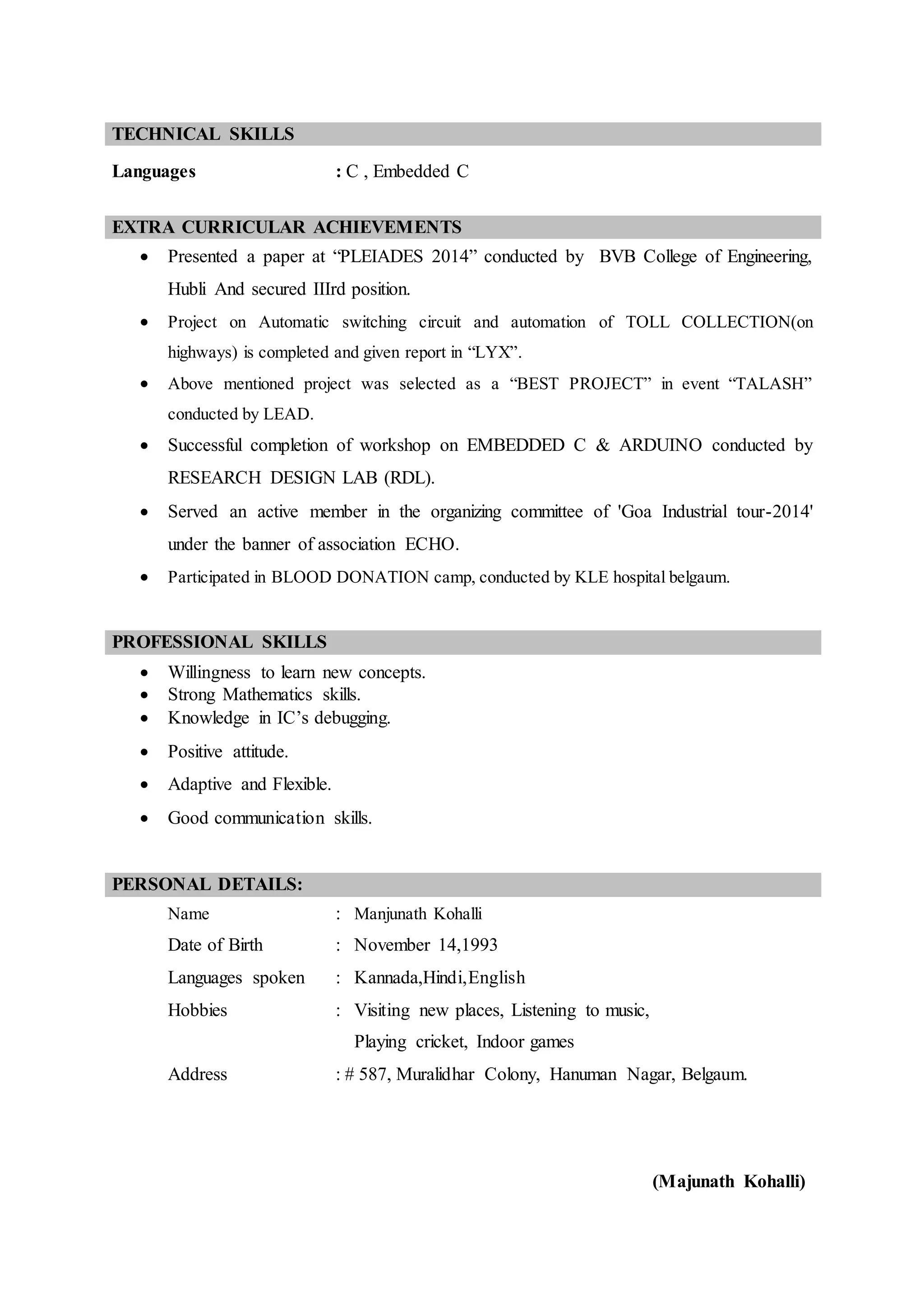 Manjunath Kohalli | PDF