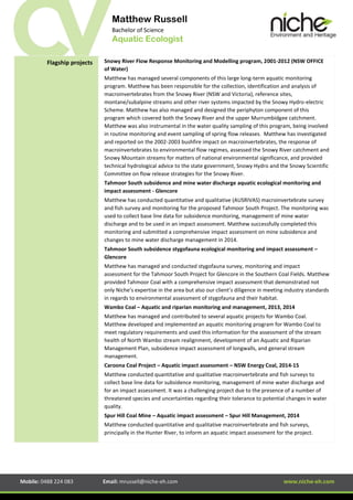 NicheEH_CV_MatthewRussell_2015 | PDF