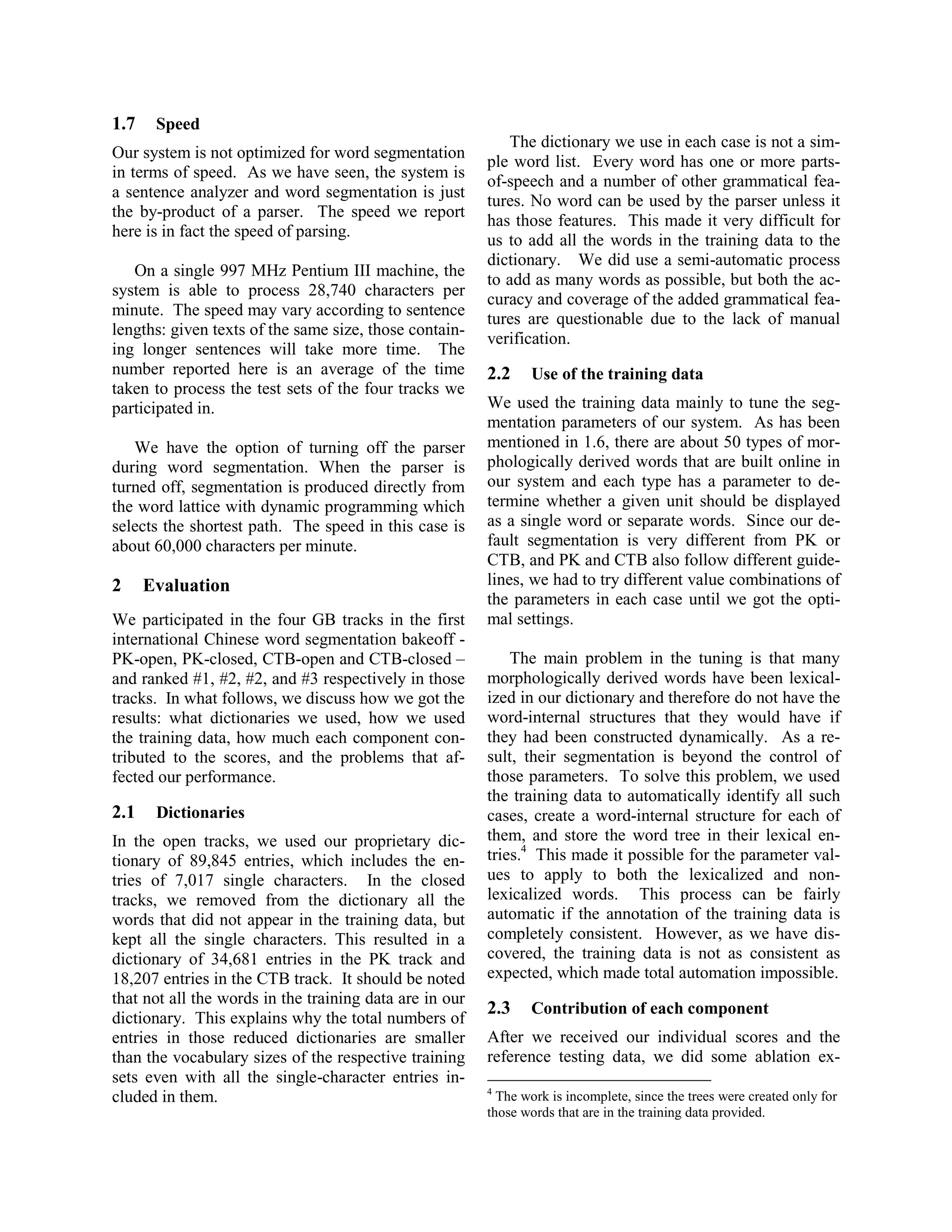 Chinese Word Segmentation in MSR-NLP | PDF