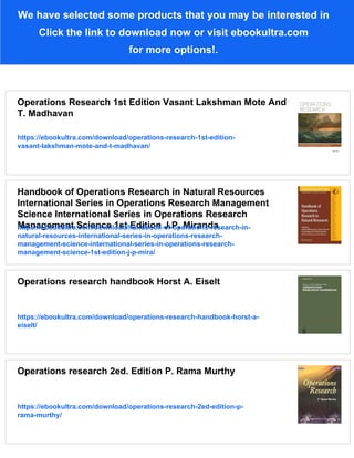 Tutorials in operations research Klastorin T. (Ed.) | PDF
