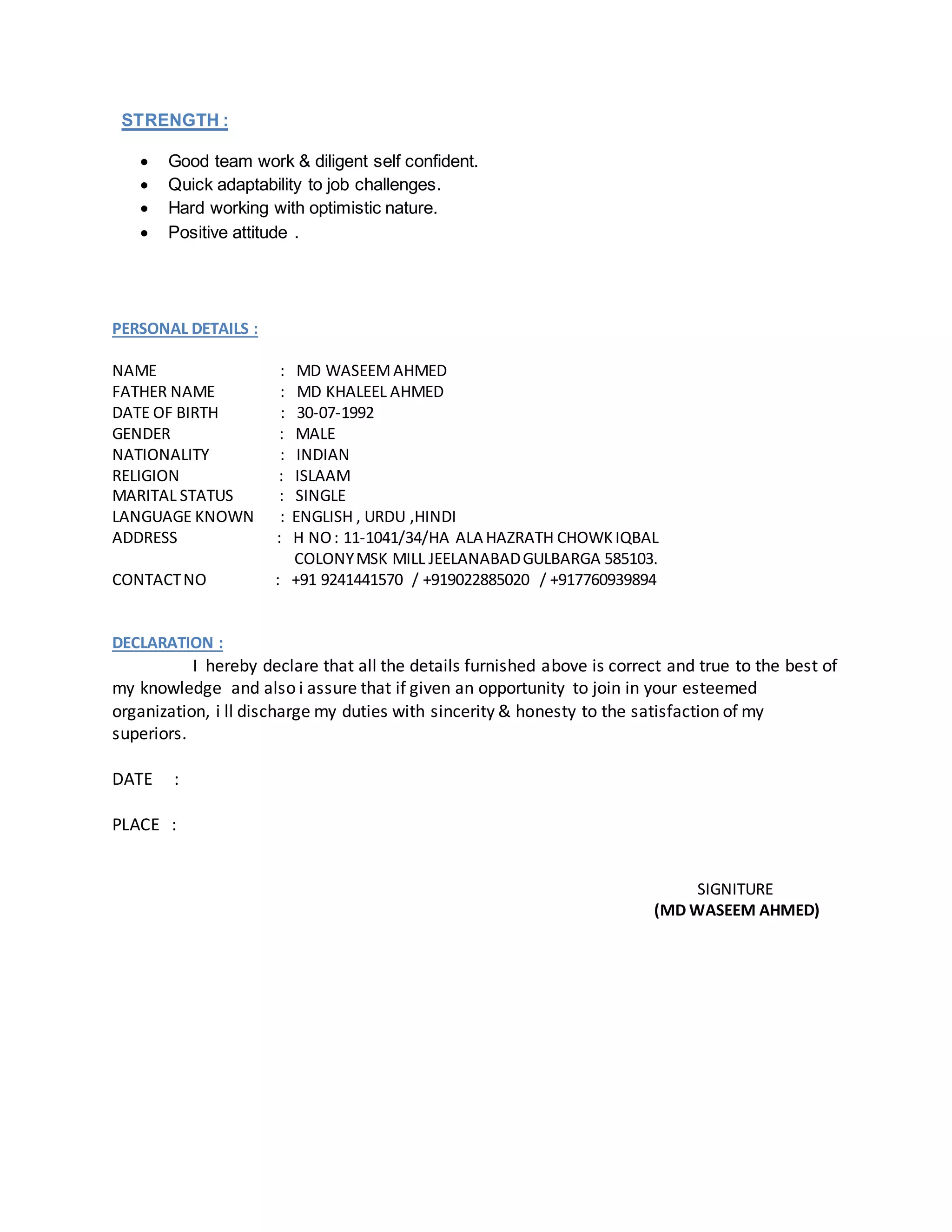 waseem resume (1) | DOCX