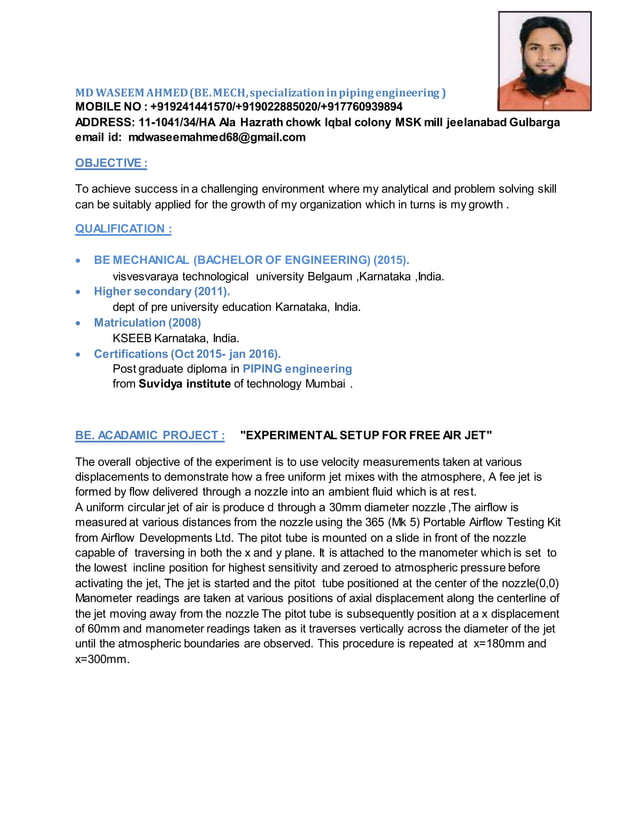 waseem resume (1) | DOCX | Physics | Science