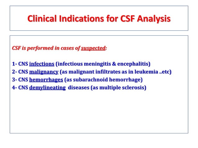 Csf analysis | PPT