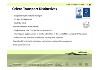 Celero Transport V1 | PDF | Logistics | Business