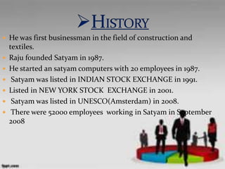 THE SATYAM SCAM | PPTX