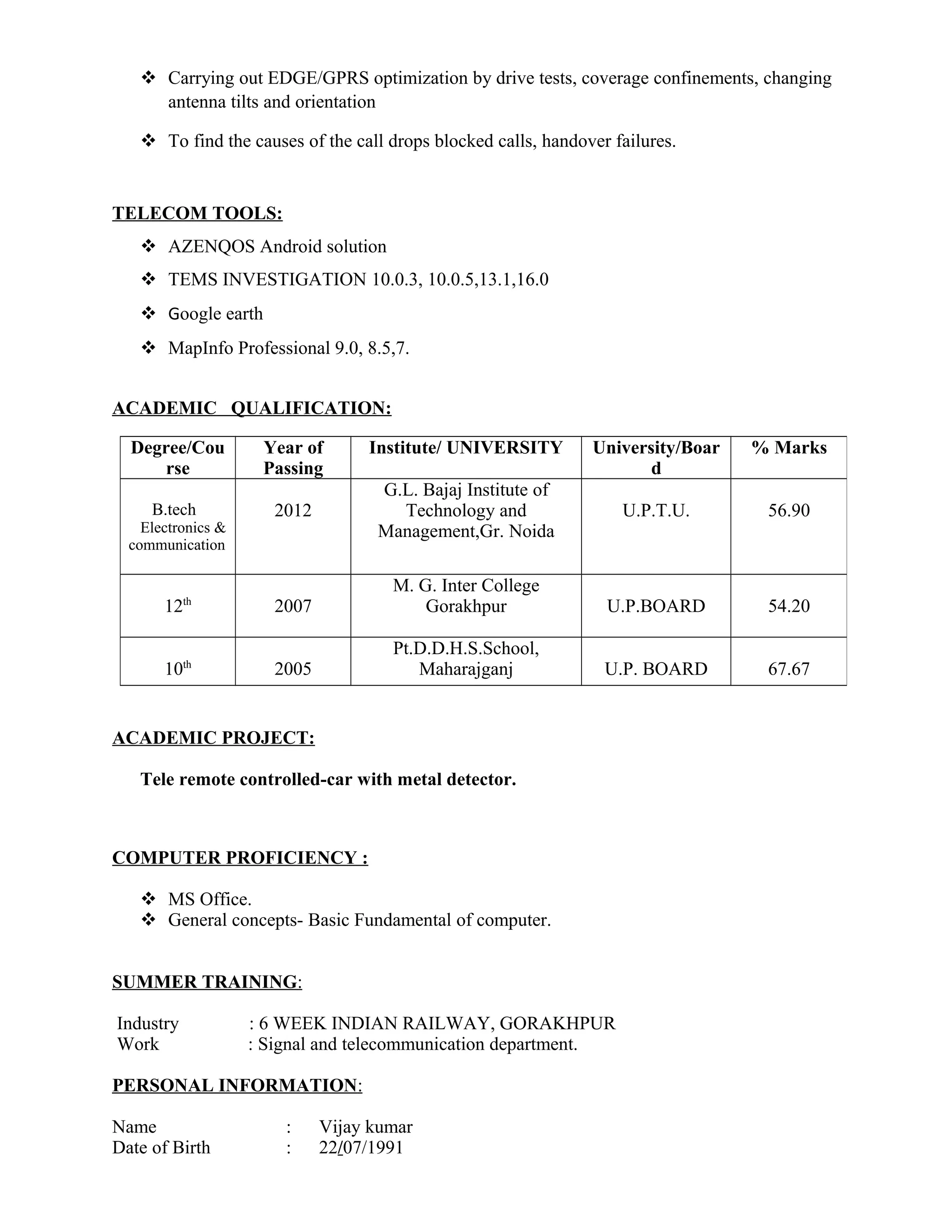VIJAY KUMAR GUPTA exp 2017 | DOC