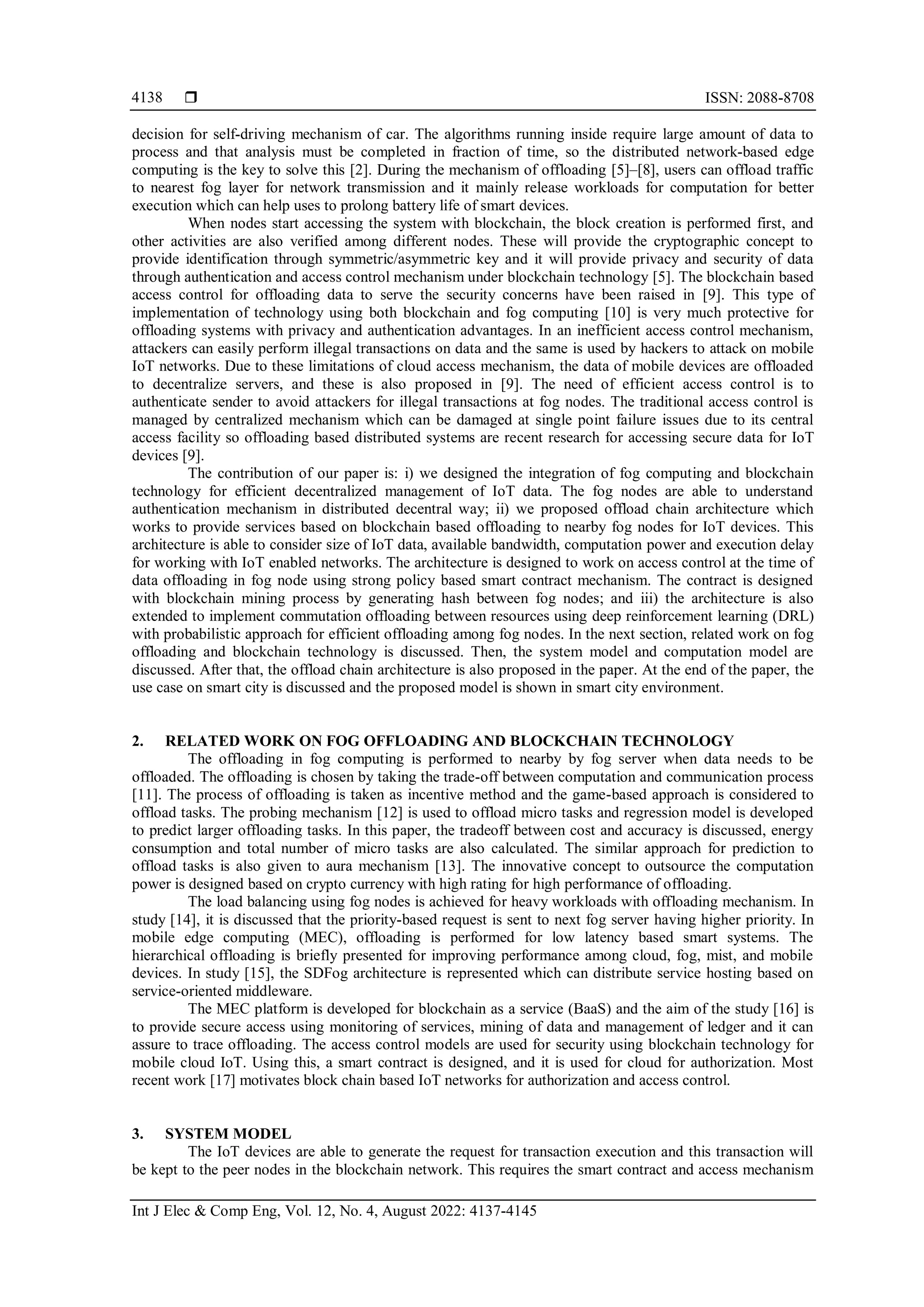 Smart Offload Chain A Proposed Architecture For Blockchain Assisted Fog Offloading In Smart