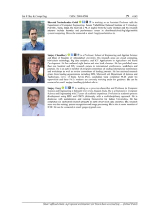 Smart offload chain: a proposed architecture for blockchain assisted fog offloading in smart ...