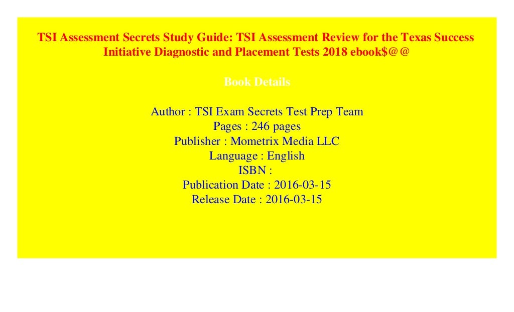 TSI Assessment Secrets Study Guide: TSI Assessment Review for the Texas ...