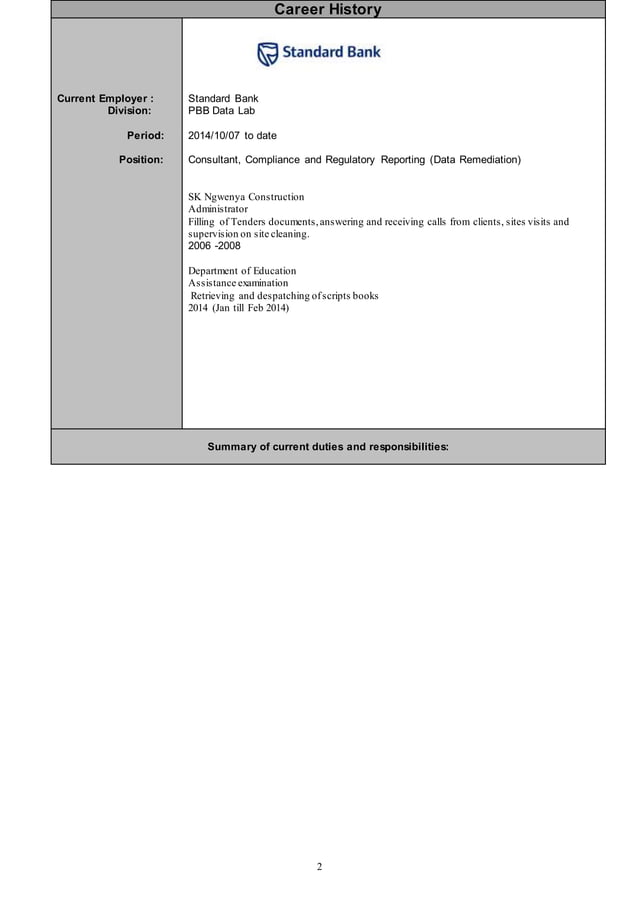 Rethabile standard bank Template mazet | PDF