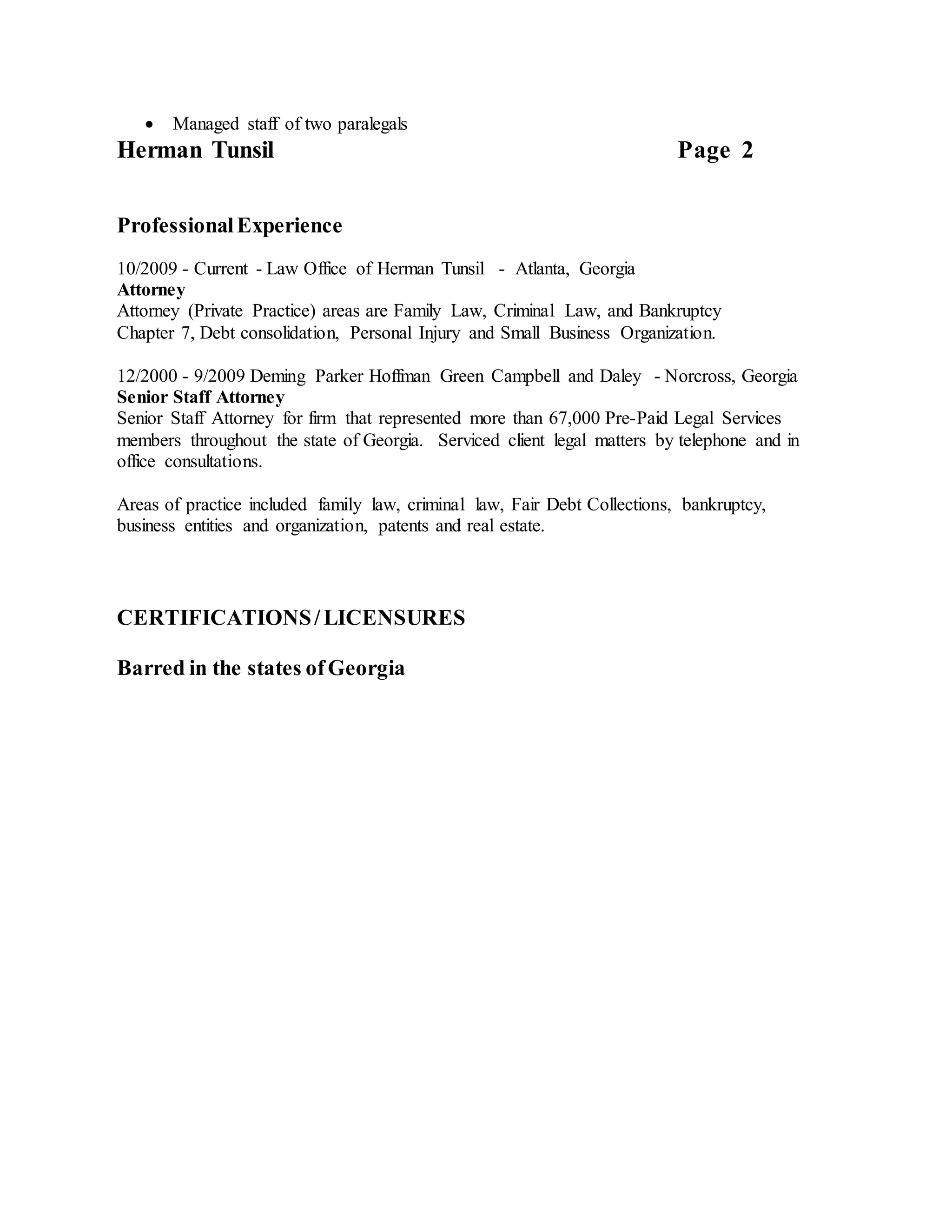 2015 Herman Tunsil Resume | DOCX