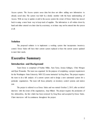 Envee Salon Database Design | DOCX