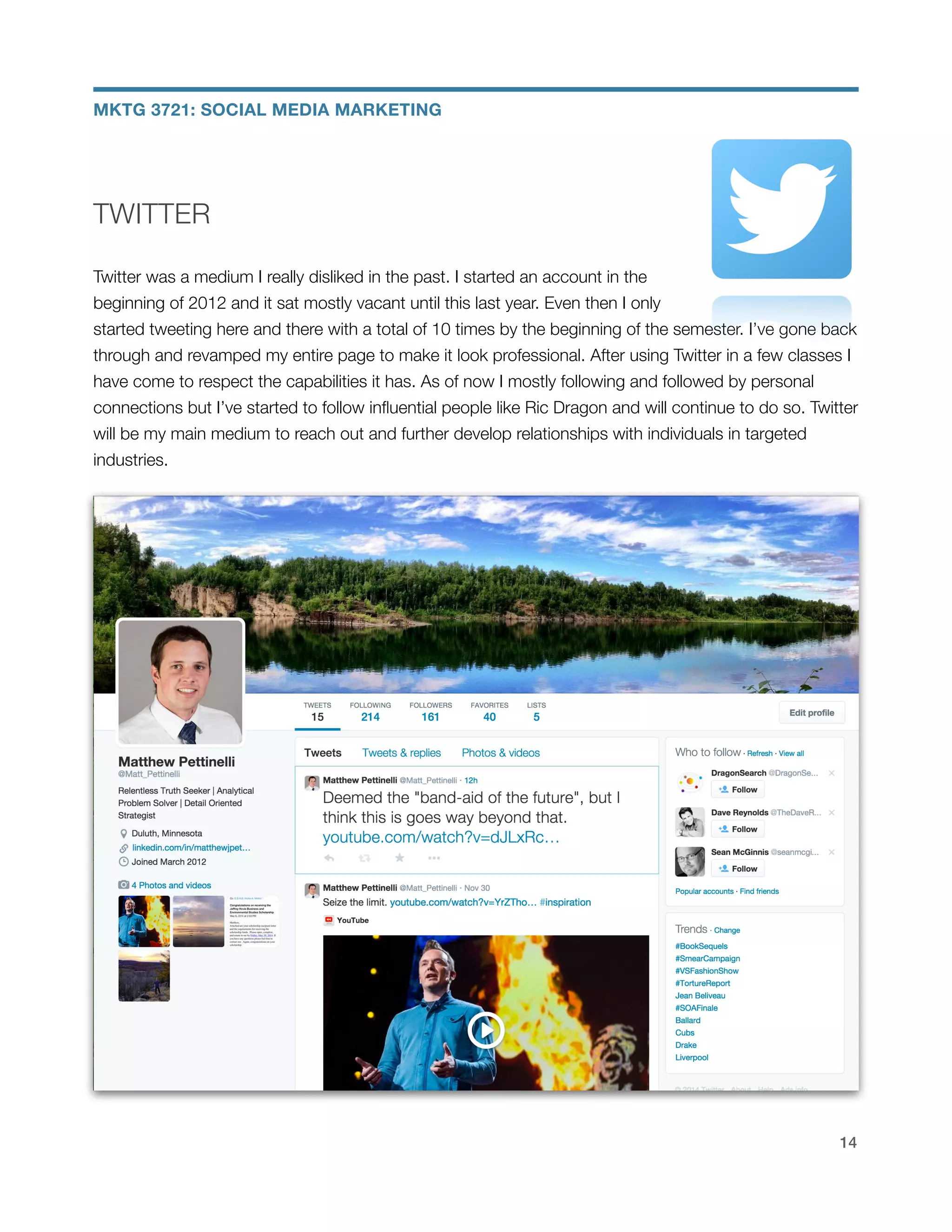 Matthew Pettinelli Personal Brand Social Media Marketing Plan | PDF