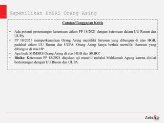 Hukum Properti pasca UU Cipta Kerja | PPTX