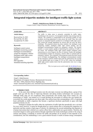 Integrated tripartite modules for intelligent traffic light system | PDF | Cameras and ...