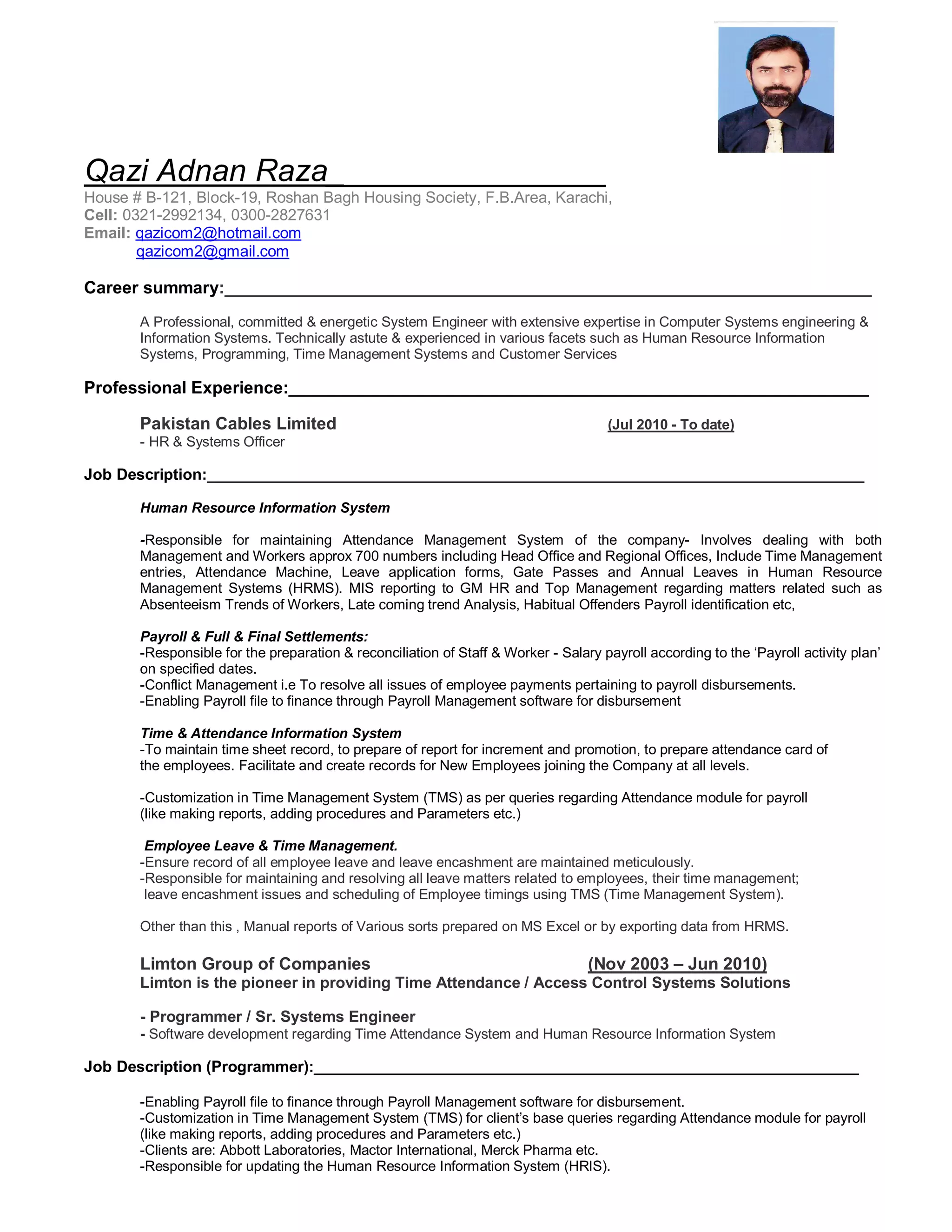 CV-Qazi Adnan-IT | PDF