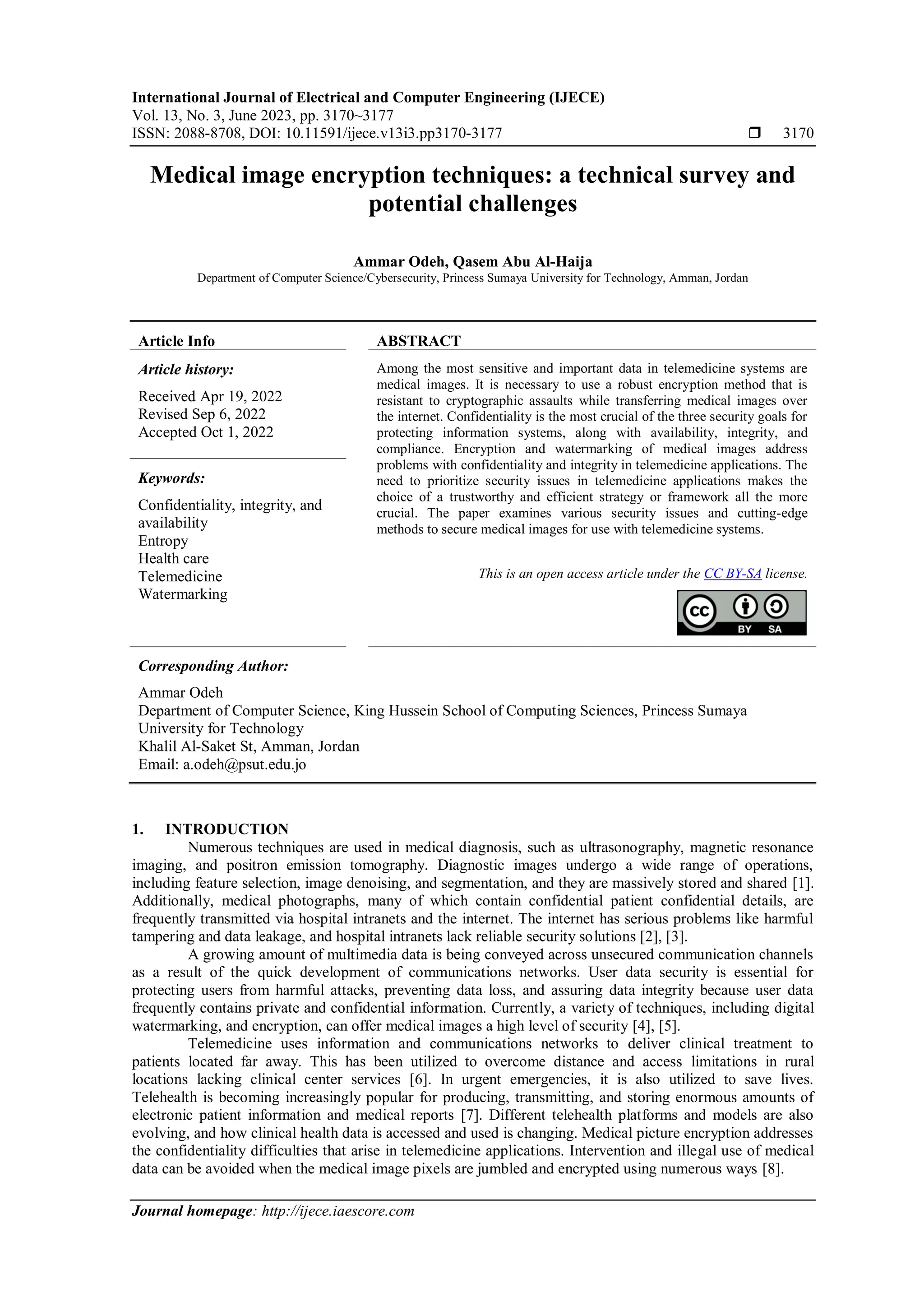 Medical image encryption techniques: a technical survey and potential challenges | PDF ...