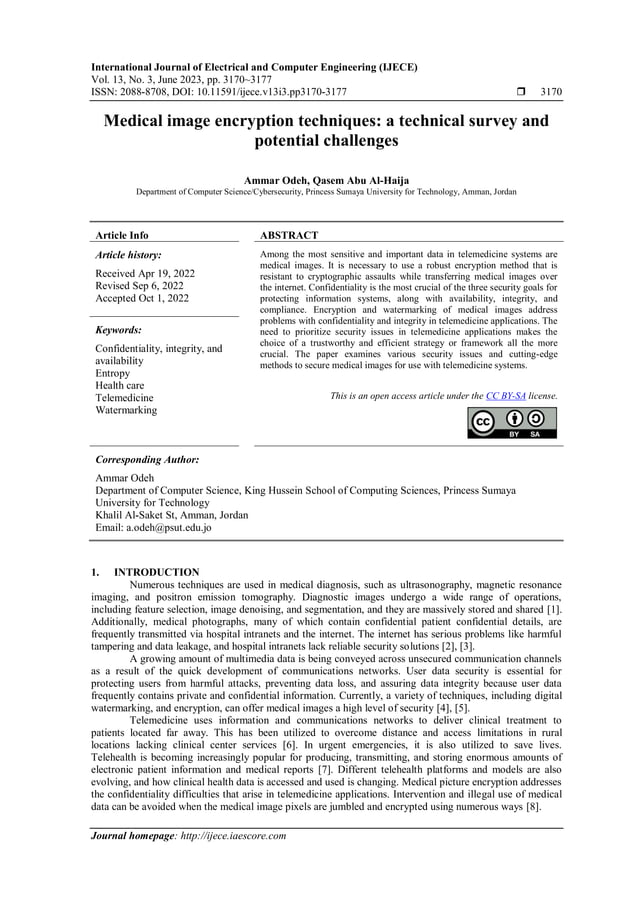 Medical image encryption techniques: a technical survey and potential ...