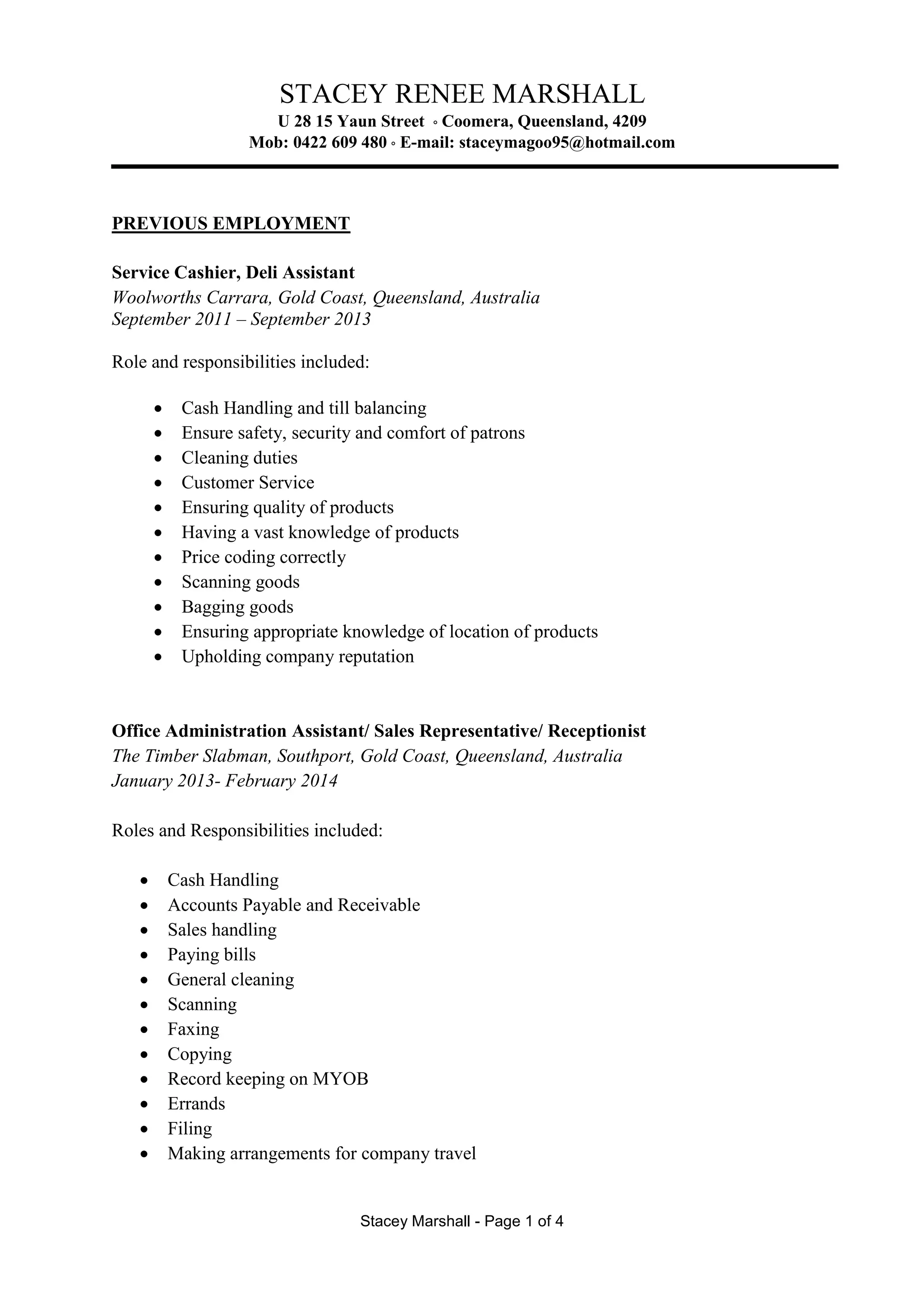 Stacey Marshall Resume 2015 | PDF