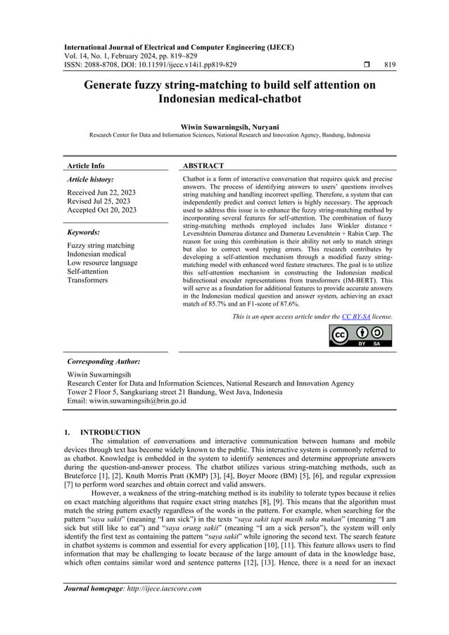 Generate fuzzy string-matching to build self attention on Indonesian ...