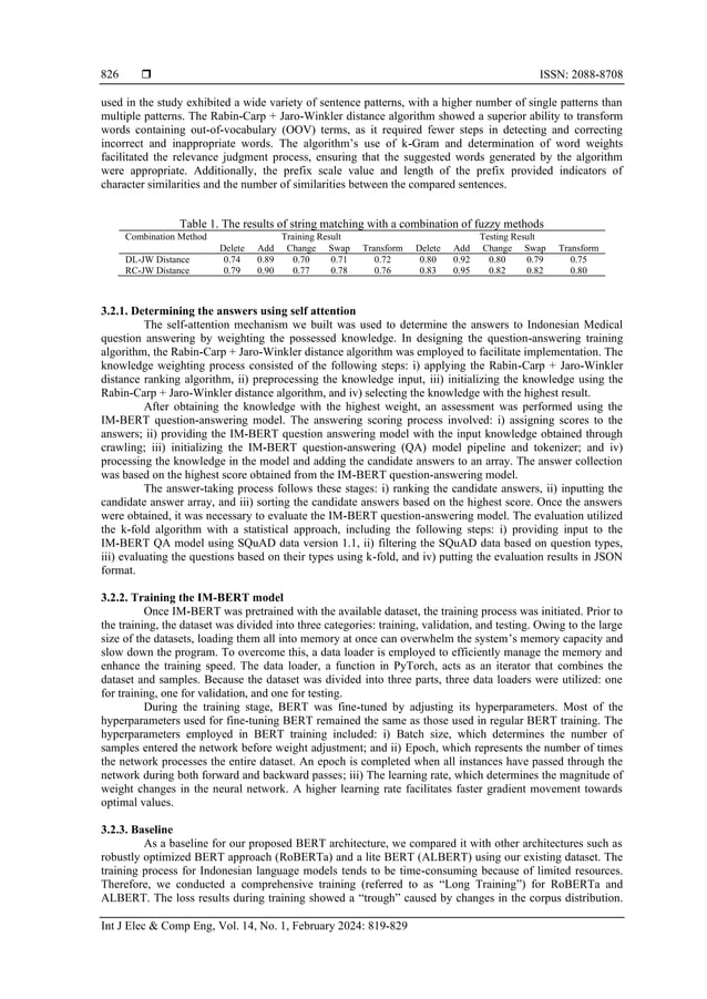 Generate fuzzy string-matching to build self attention on Indonesian medical-chatbot | PDF