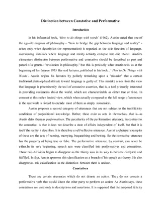 constative vs performatives | DOCX