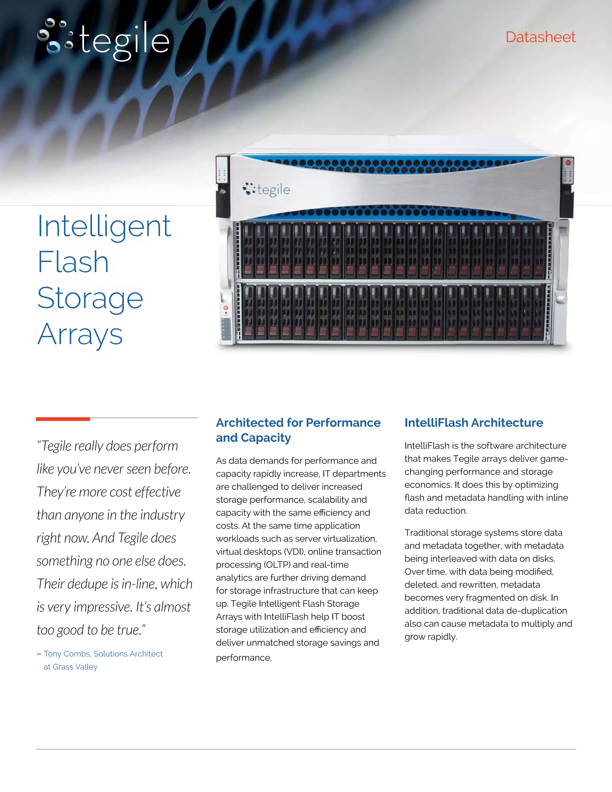 The Benefits of using Tegile | PDF