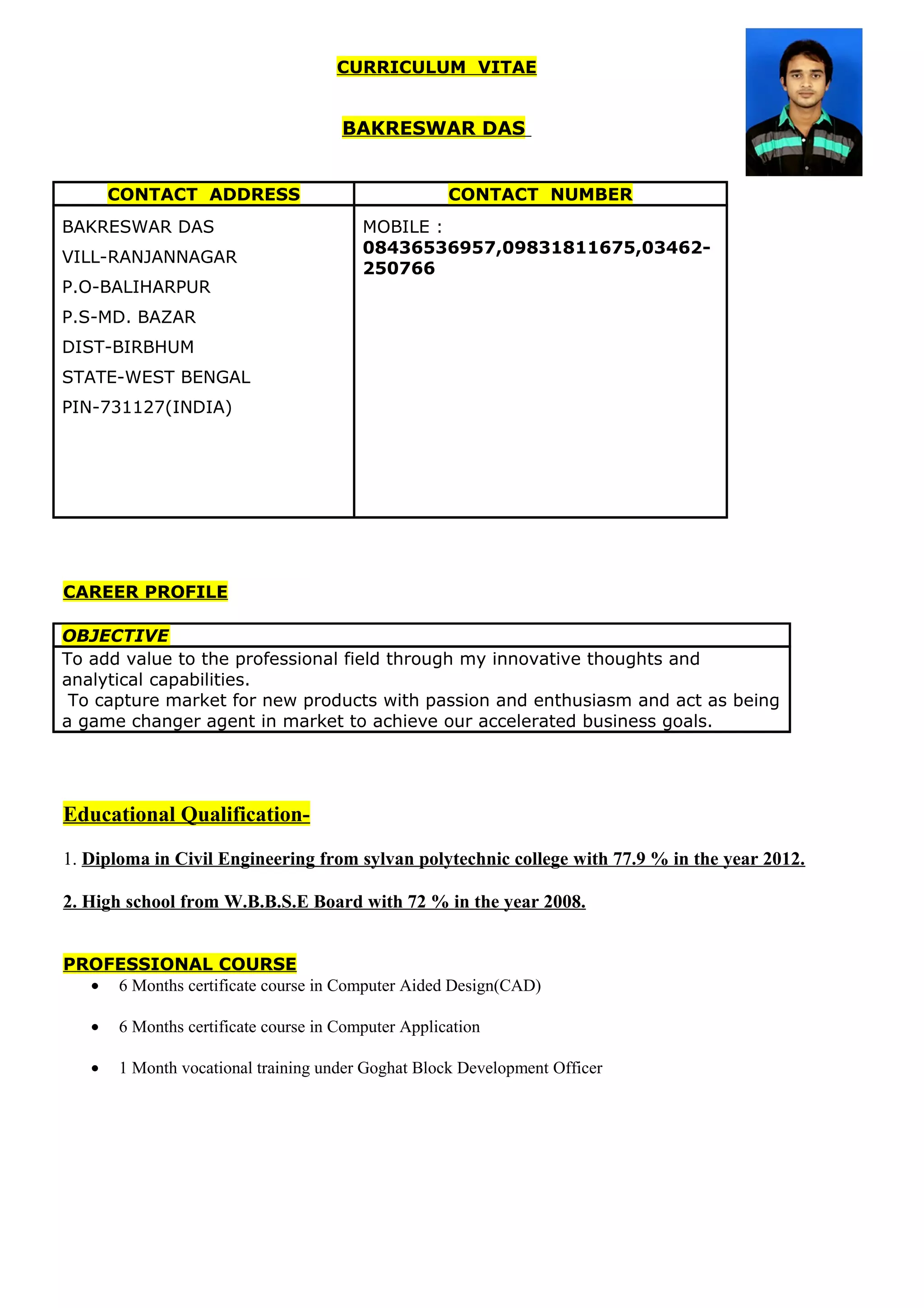 BAKRESWAR updated resume | DOC