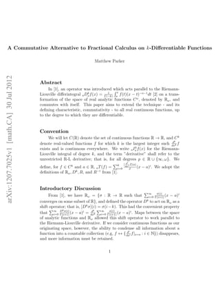 A Commutative Alternative to Fractional Calculus on k-Differentiable Functions | PDF
