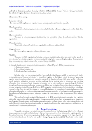 The Effect of Market Orientation to Achieve Competitive Advantage | PDF