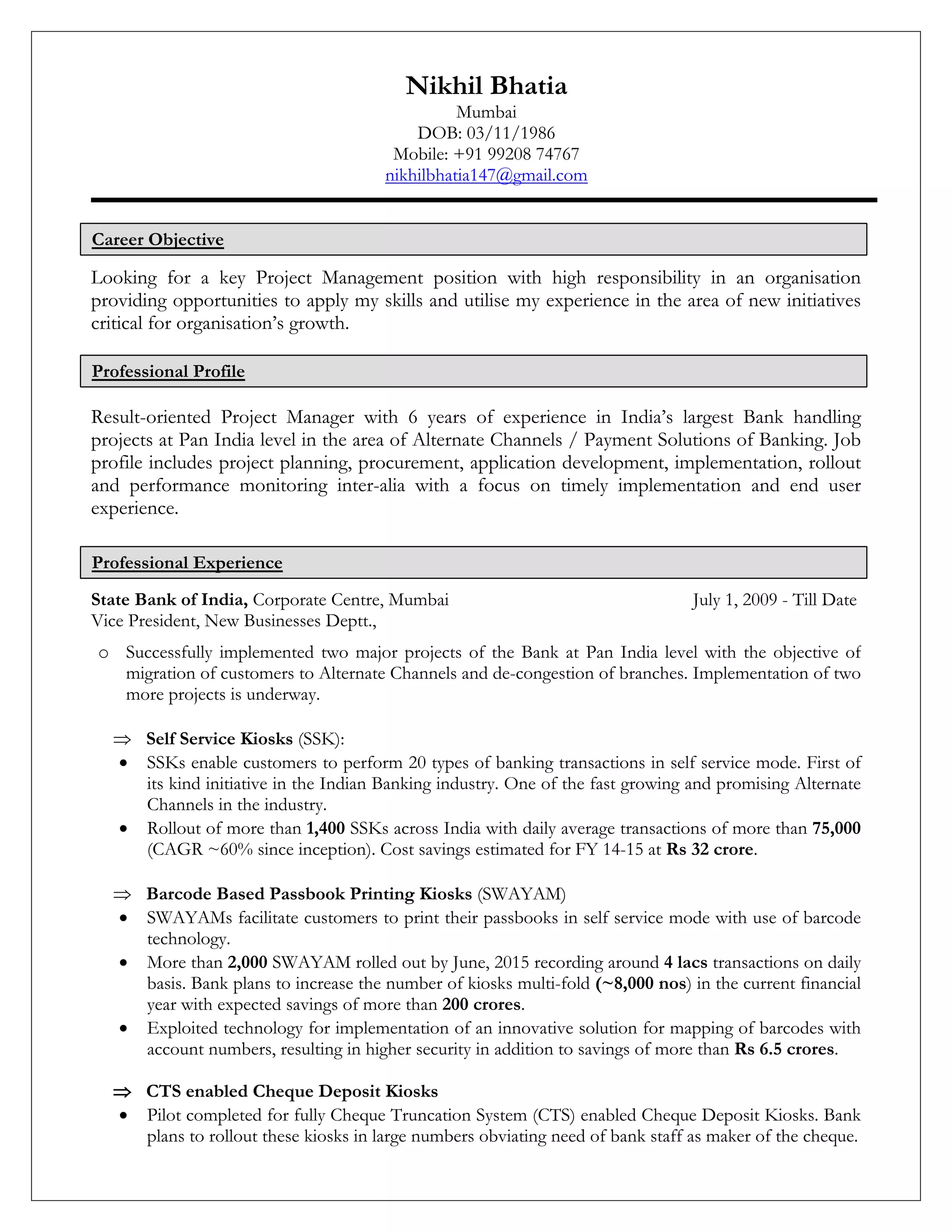 Nikhil Bhatia_CV | PDF