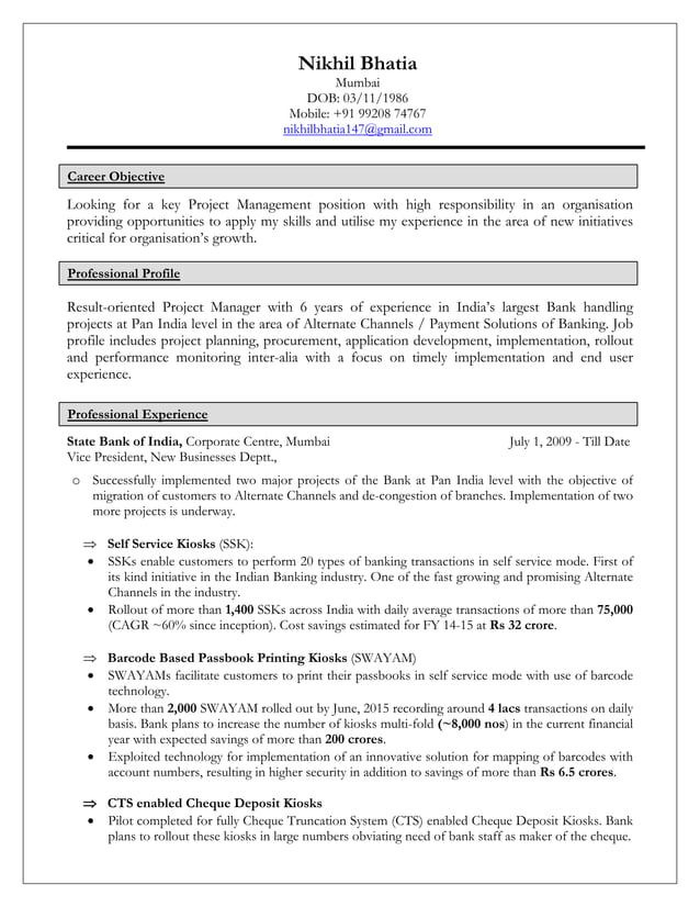 Nikhil Bhatia_CV | PDF