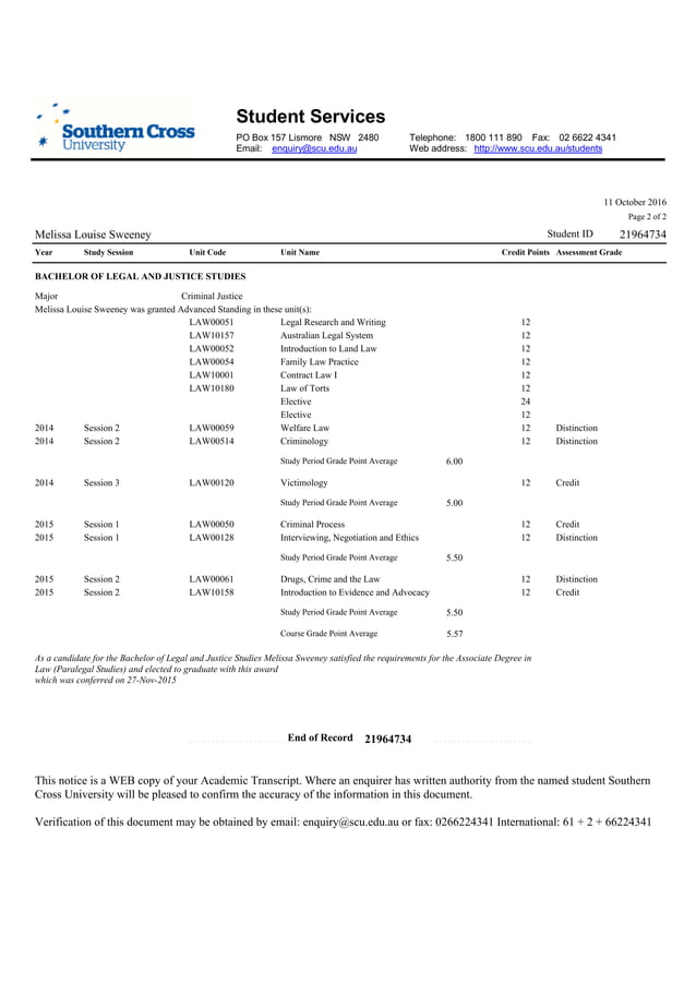 SCU Transcript | PDF | Undergraduate Education | College Education