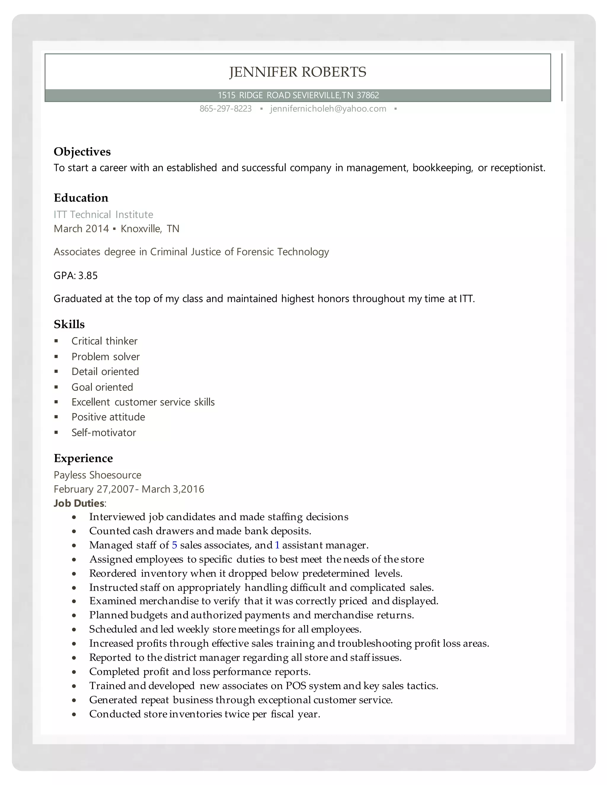 Jennifer Resume Updated | DOCX