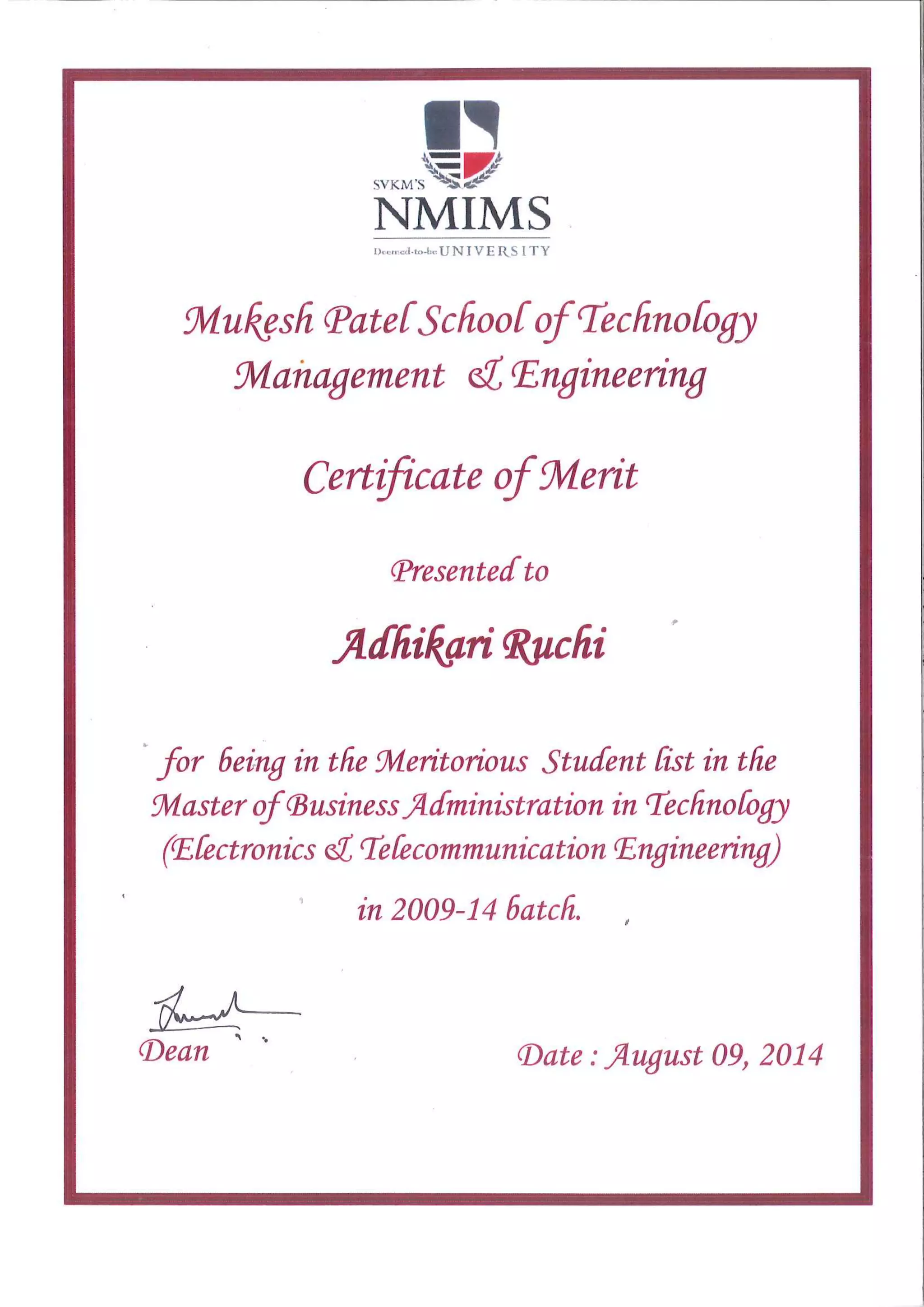 Merit Certificate | PDF