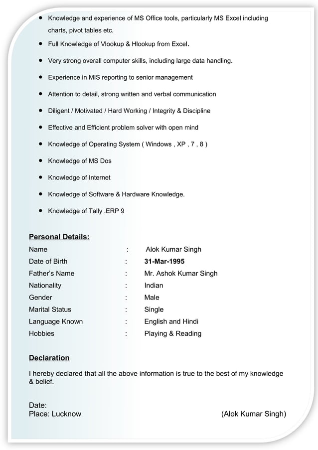 RESUME | DOC | Business Banking & Finance | Business