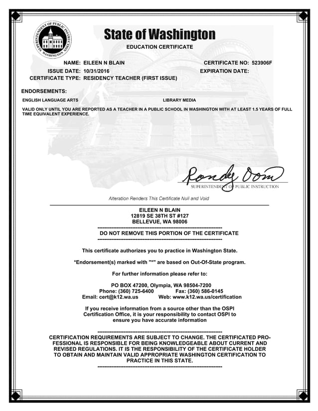 residency certificate | PDF