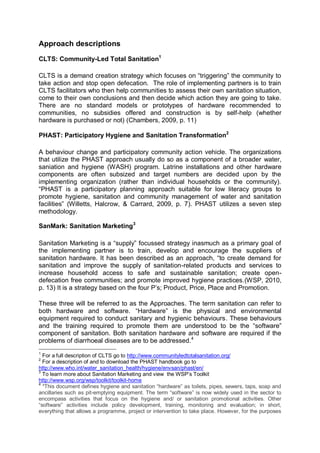 Lessons learned from a review and synthesis of three sanitation ...