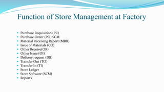 Material Management | PPTX